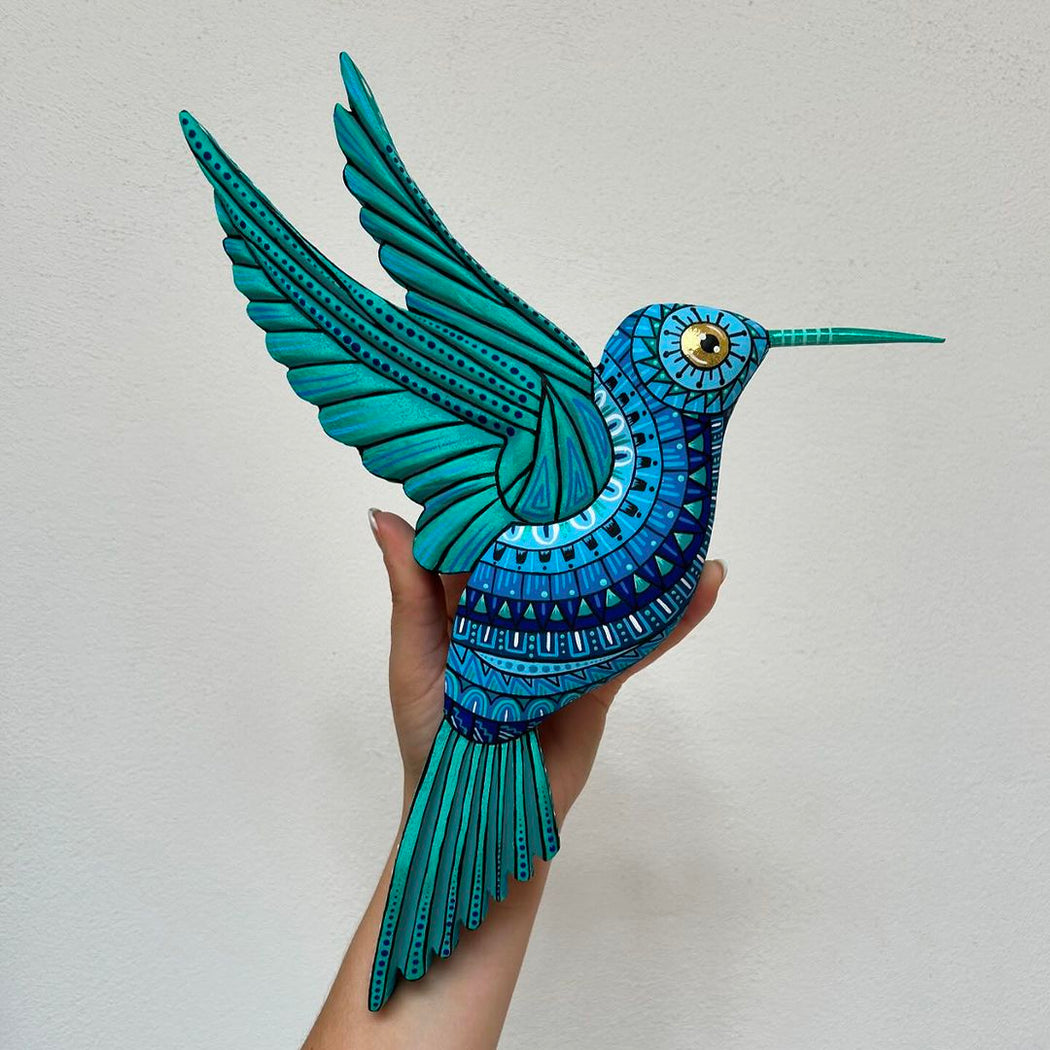 Painted Wooden Hummingbird | Hummingbird Alebrije | Mayan Art – Talokan Art